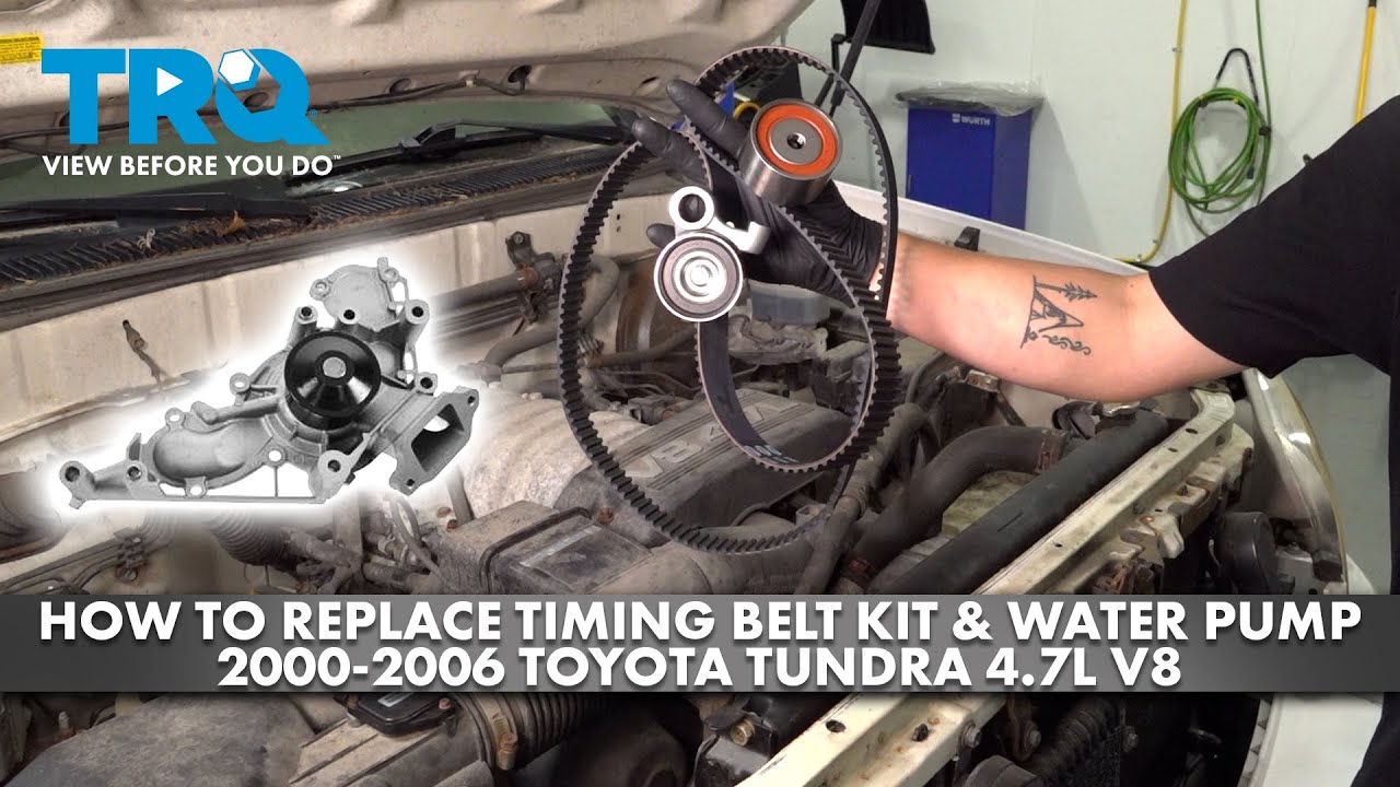 How to Replace Timing Belt Kit Water Pump 2000-2006 Toyota Tundra 47L ...